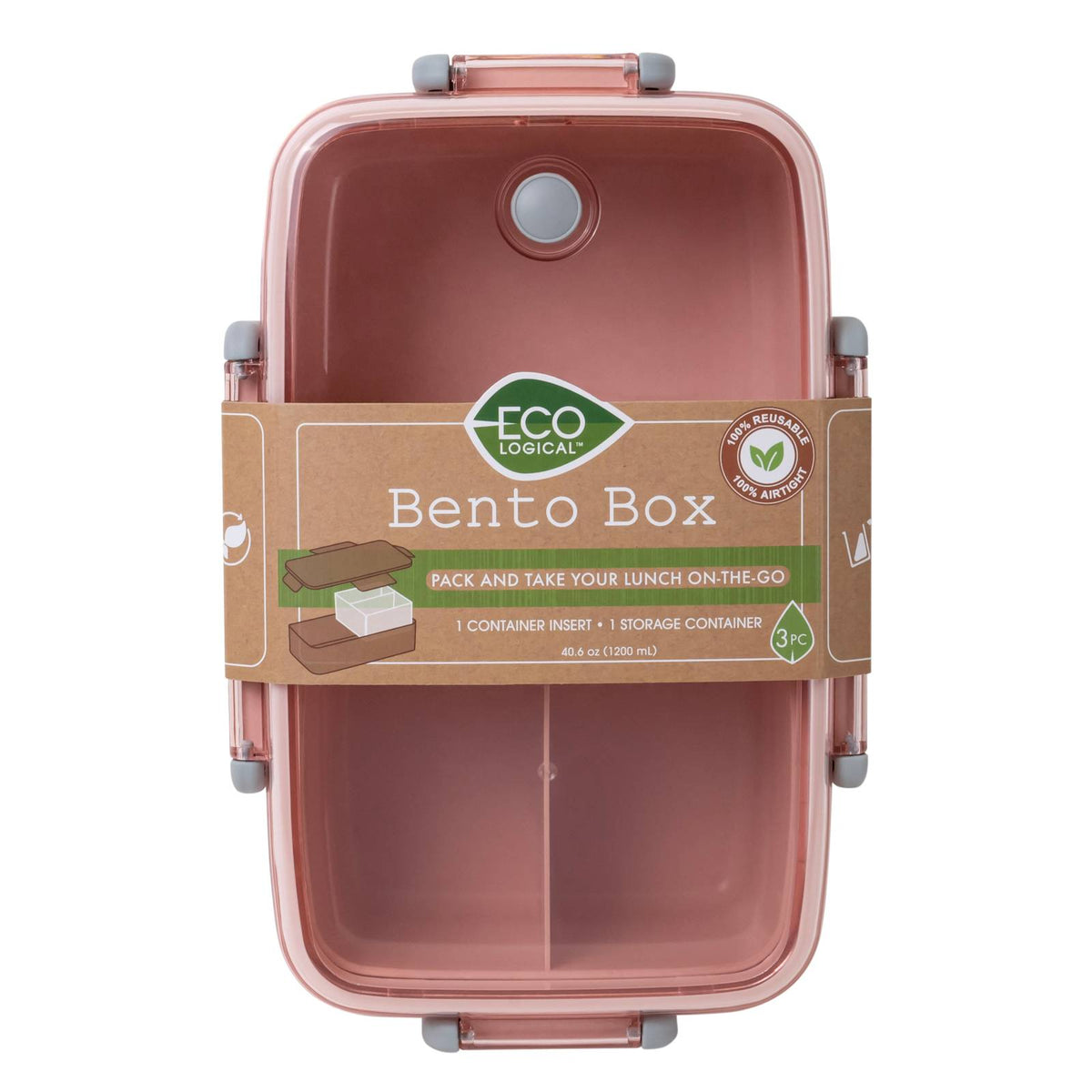 Eco Bento Box Pink 1200ml – Evriholder